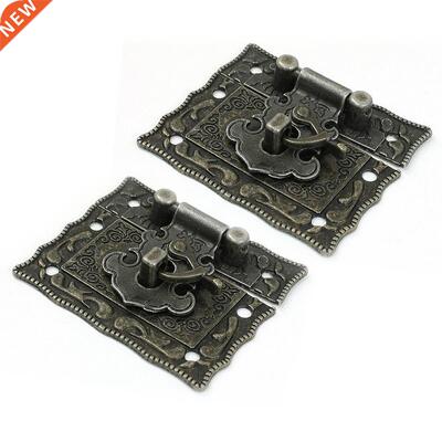 2 Pcs Antique Style Hardware Bronze Tone Rectangle Latch 42m