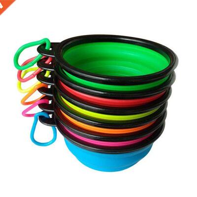 1pc Folding Pet Bowl Silicone Travel Dog Bowls Portable Bowl