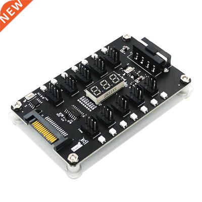 4Pin PWM Fan Hub Power Supply Adapter 1 to10 Splitter Intern