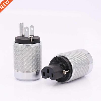 Carbon Fber US Mans Power Plug EC Plug Rhodum Plated Con