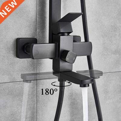 Bathroom Faucet Chrome/Black Rain Shower Head Bath Faucet Wa