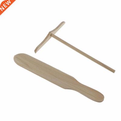 1PCS Practical Wooden Pancake Spreader Crepe Tortilla Rake B