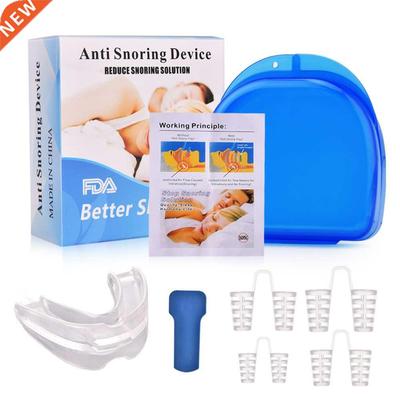 1Pcs Anti Snoring Mouthpiece Nose Clip Relif Apnea Guard Bru