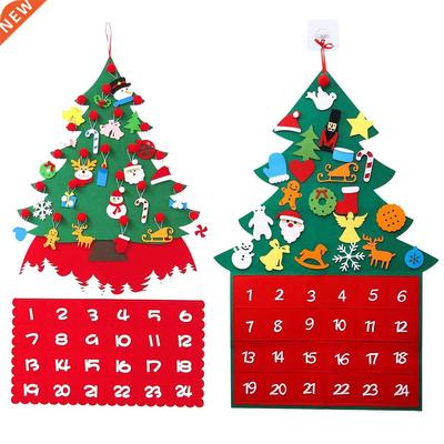 24 Days Chrstmas Advent Calendar Felt Xmas Tree Countdown H