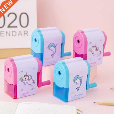 Student Hand Crank Pencil Sharpener Cartoon Print Pencil Sha