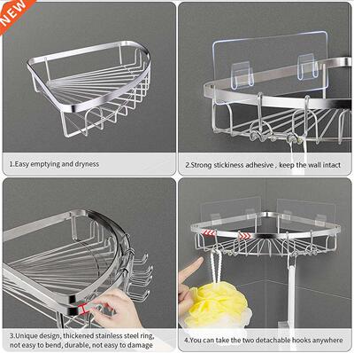 Bathroom Shelf Stainless Steel Corner Shower Shelf No Drilli