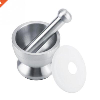 Stainless Steel Mortar Pestle Beans Garlic Spices Foodstuffs