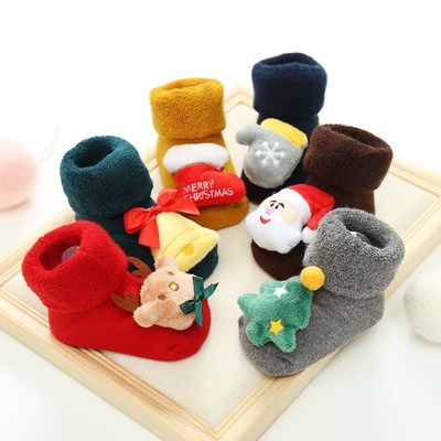 Kids Children's Socks for Girls Boys Thicken Print Cotto