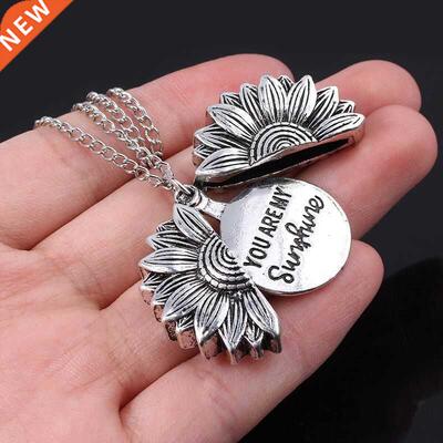 You Are My Sunshine Flower Necklace For Women Open Locket S