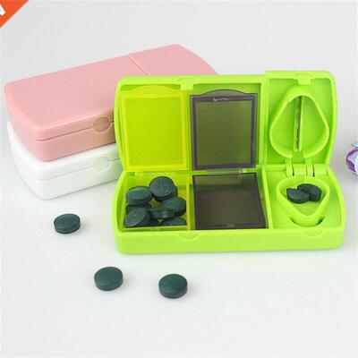 Portable Pills Box Splitter Tablets Organizer Adults Elderly