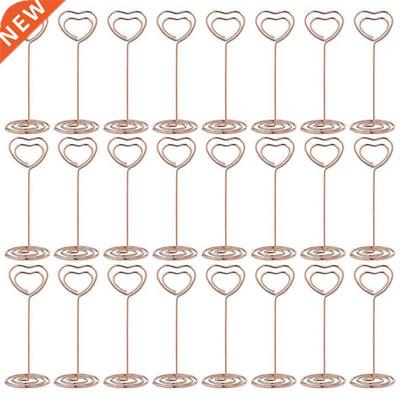 24Pcs Place Card Holders Heart Shape Table Number Stands Tab