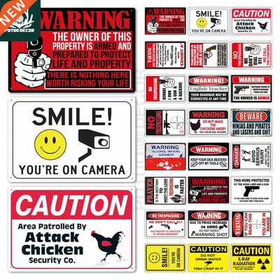 Putuo Decor Funny Warning Signs Tin Sign Plaque Metal Plates