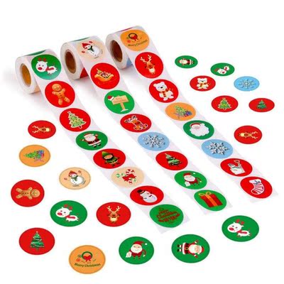 100-500pcs Christmas Day Decoration Stickers Christmas Carto