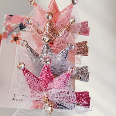 韩版女童半立体网纱蝴蝶结发夹