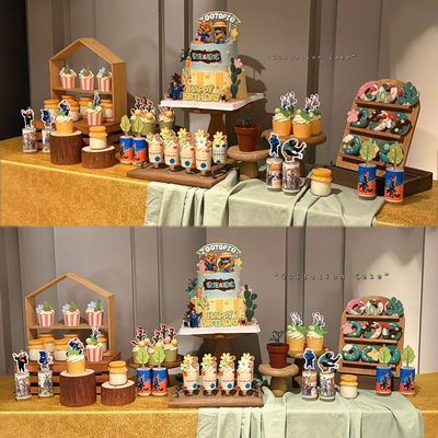 卡通疯狂动物城生日甜品台插件