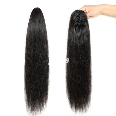 Claw Clip Straight Human Hair Ponytail Extension