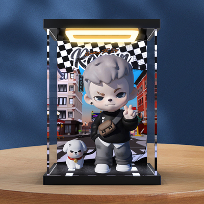 灯光亚克力展示盒 适用TNT SPACE Rayan遛狗 吊卡 潮玩手办模型