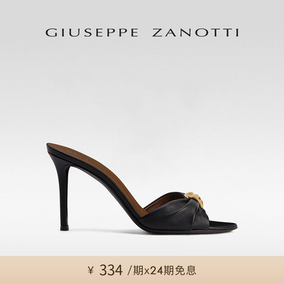 【24期免息】Giuseppe ZanottiGZ女士露趾穆勒细高跟凉鞋