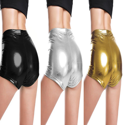 Sexy butt lift smooth bright leather hot pants  光滑亮皮热裤