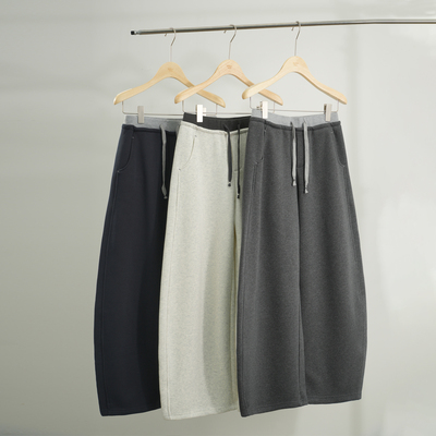 Bbfer本依凡宽松弯刀裤冬款保暖休闲裤长裤商场同款镰刀裤女0003