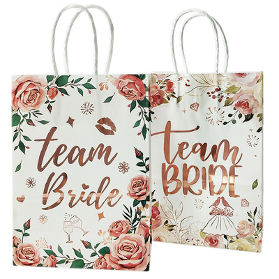 4Pcs Rose Gold Team Bride Gift Bags Bride Treat Bags for Gue
