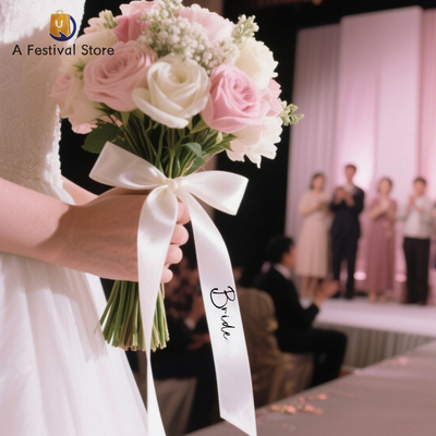 bridesmaid白色丝带2CM*80CM