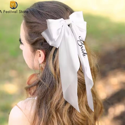 Bride Hair Claw Clip Bow Bachelorette Party  Bridal Shower