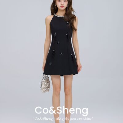 蒙德里安/co&sheng重生150cm小个子夏季连衣裙赫本风高级感miu系