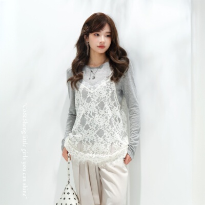 重生白色蕾丝吊带夏季可外穿打底