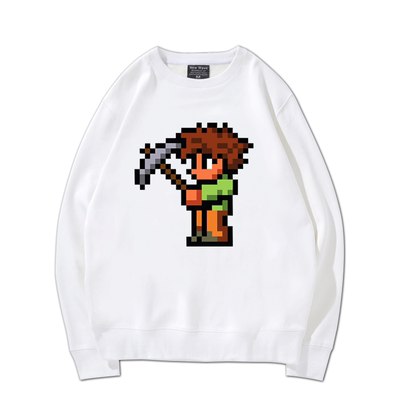 泰拉瑞亚马赛克圆领动漫印花卫衣