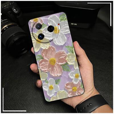 适用Tecno Camon30 Pro 5G/CL8手机壳质感油画可爱数码花女散热