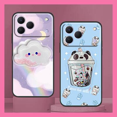 适用Tecno Spark50 4G/传音KN4手机壳青春液态流沙透明旋转动漫