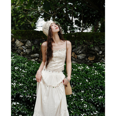 波西米亚度假风外穿吊带半身裙