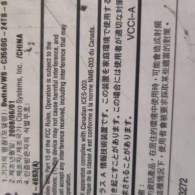 议价ANATEL交换机24口的，型号：ws＿c3560G＿24T可维修