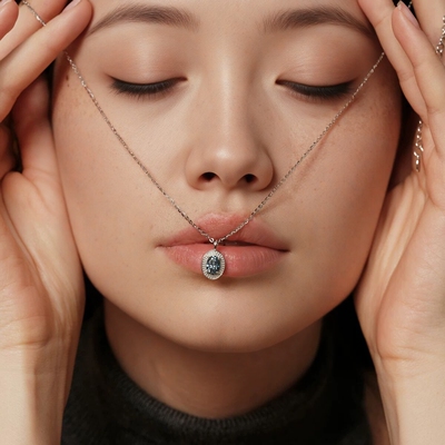 Star Ray《达西》高级感原色蓝调莫桑石项链女通勤气质锁骨链项链