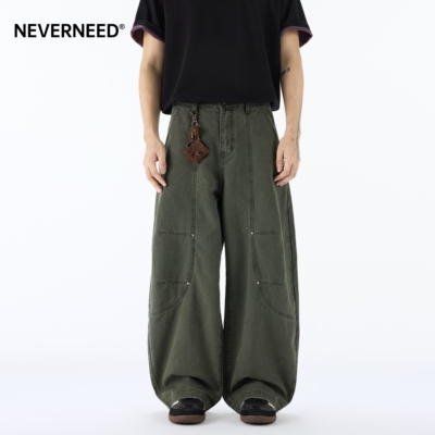 NEVERNEED解构工装休闲裤男女