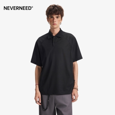 NEVERNEED华夫格肌理感短袖T恤男