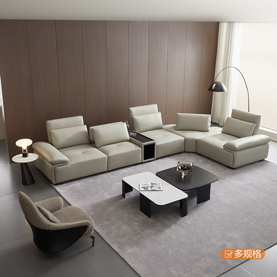 全友家居门店同款 20903 直排靠背升降加厚头层真牛皮艺功能沙发