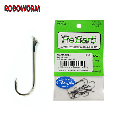Roboworm美国进口Rebarb Hooks面条虫专用锋利倒钓防挂直柄障碍钩