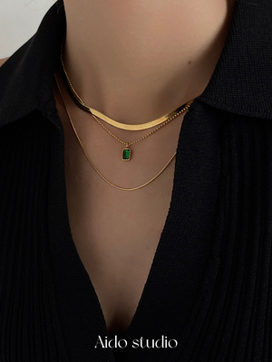 钛钢双层百搭不掉色蛇骨链