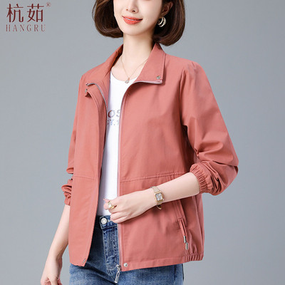 今年女新款流行小个子春秋短外套妈妈减龄休闲款宽松夹克中年2025