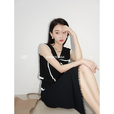 龙喜儿中长款一步裙流苏半身裙