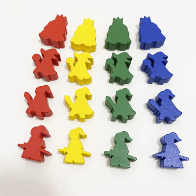 木质棋子桌游配件国王法师剑客抢手桌面游戏补充人形Meeple Token