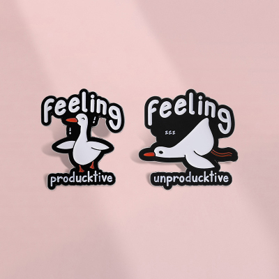 感到自豪短语胸针小鹅胸针金属徽章ins潮背包笔袋装饰礼物勋章