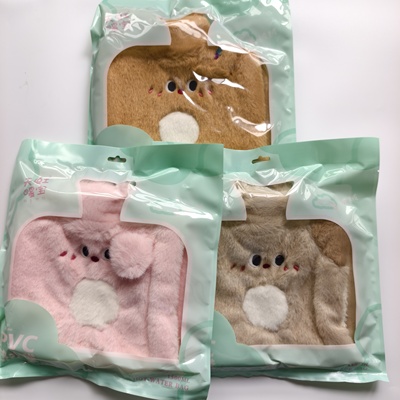 天虹大号1500ML热水袋P5035 注水暖手宝冬季暖水袋毛绒加厚防爆