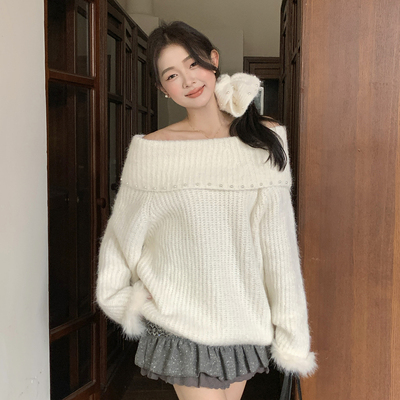 Ciobbur毛衣蝴蝶结钻链蕾丝花