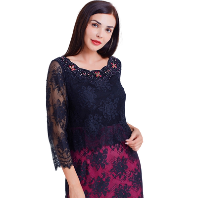 玫而美专柜同款时尚风收身连衣裙