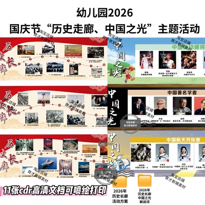 幼儿园2026国庆节“历史走廊”cdr文档+方案+讲解，电子版资料