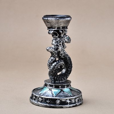 跨境树脂绿眼银蛇摆件家居装饰工艺品水晶球底座原石矿石展示支架