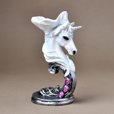 独角兽摆件水晶球底座树脂工艺品桌面创意家居装饰品跨境新品批